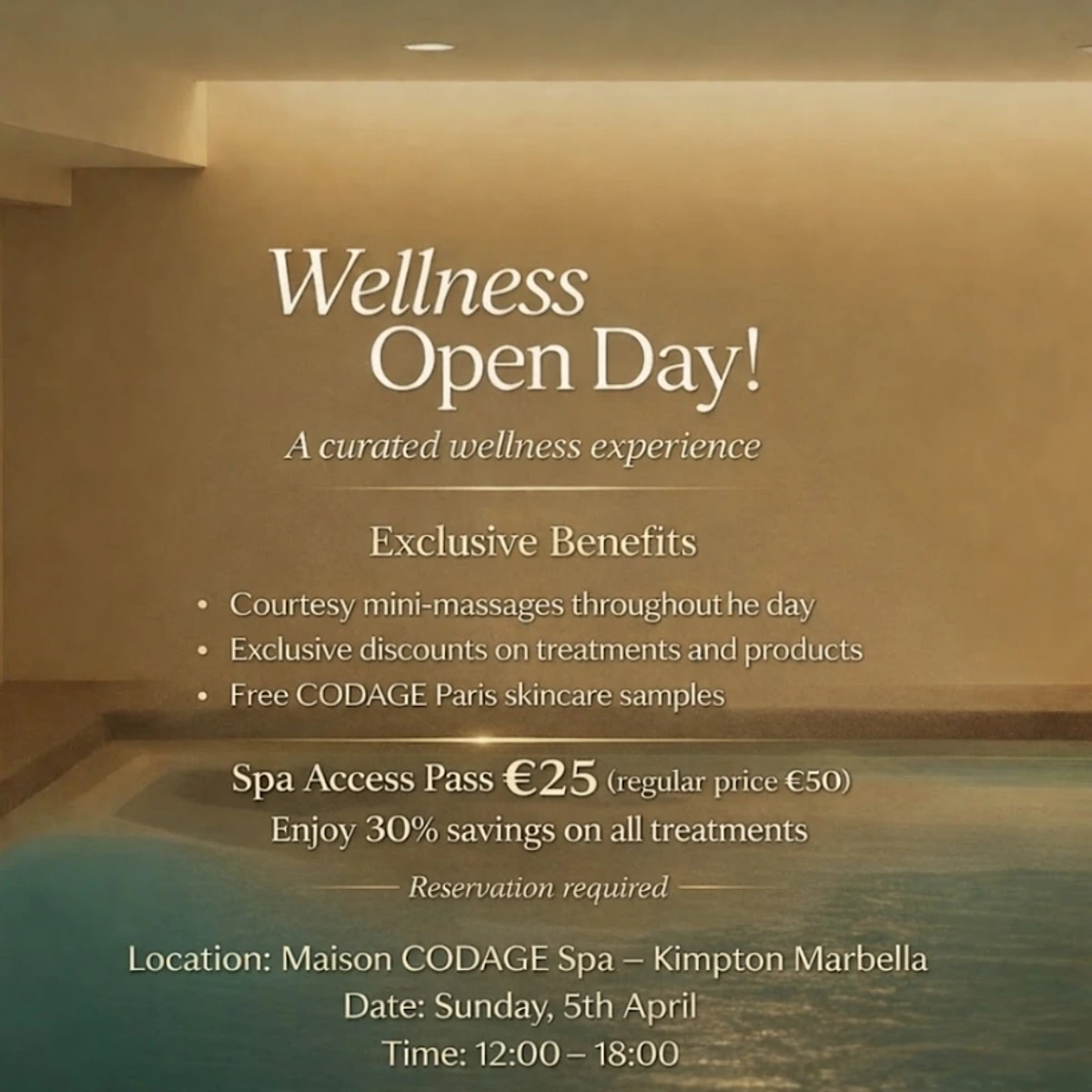 Wellness Spa Open Day Maison Codage Spa Kimpton Los Monteros | Marbella