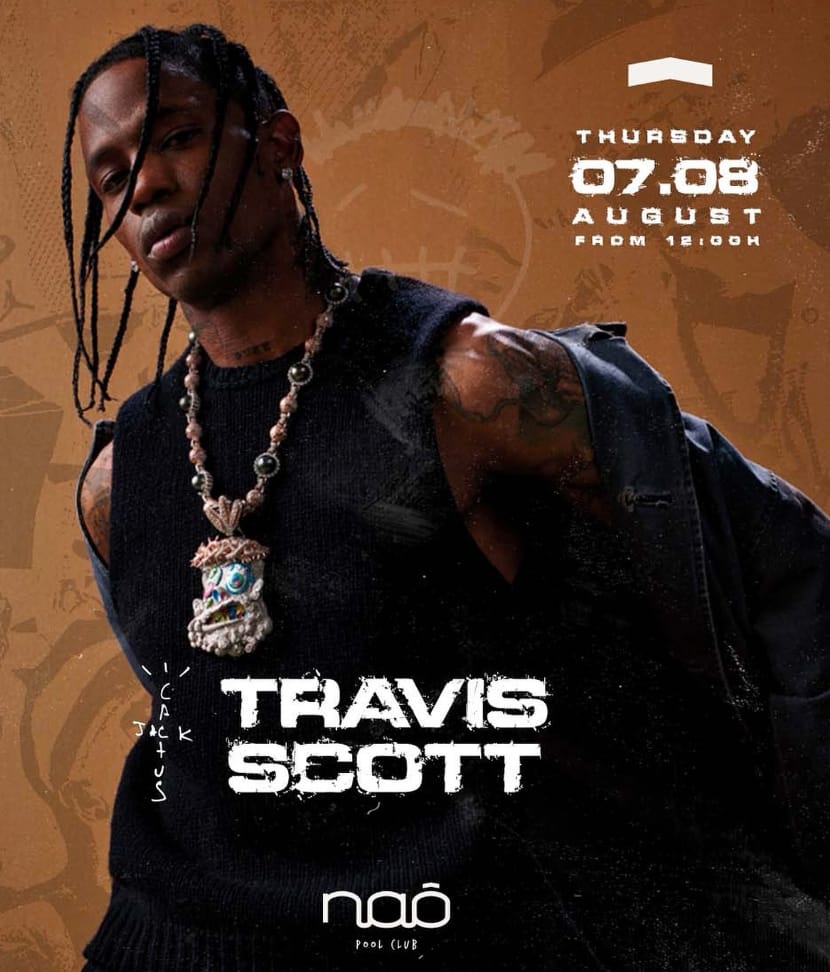 Travis Scott at Naô Pool Club Marbella – one-day pool-party show 7 ...